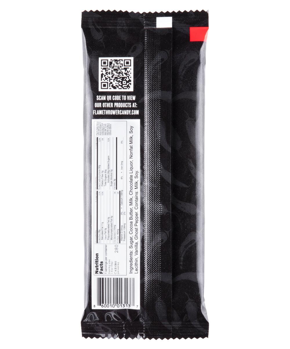 Flamethrower Candy's Ghost Pepper Chocolate Bar- Milk Chocolate-3 Pack